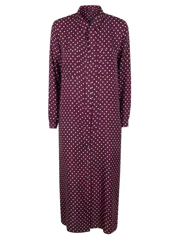 fitted lace wedding dress Marcell Dress in Purple Polka Dot – Ivy City Co main image 1
