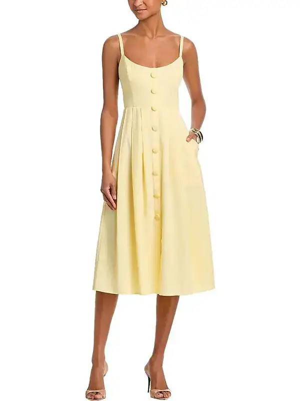 knee length dresses for ladies Yellow Linen Dress Summer Long Loose Women Linen Gown Dresses ZF98410 –  SimpleLinenLife main image 1