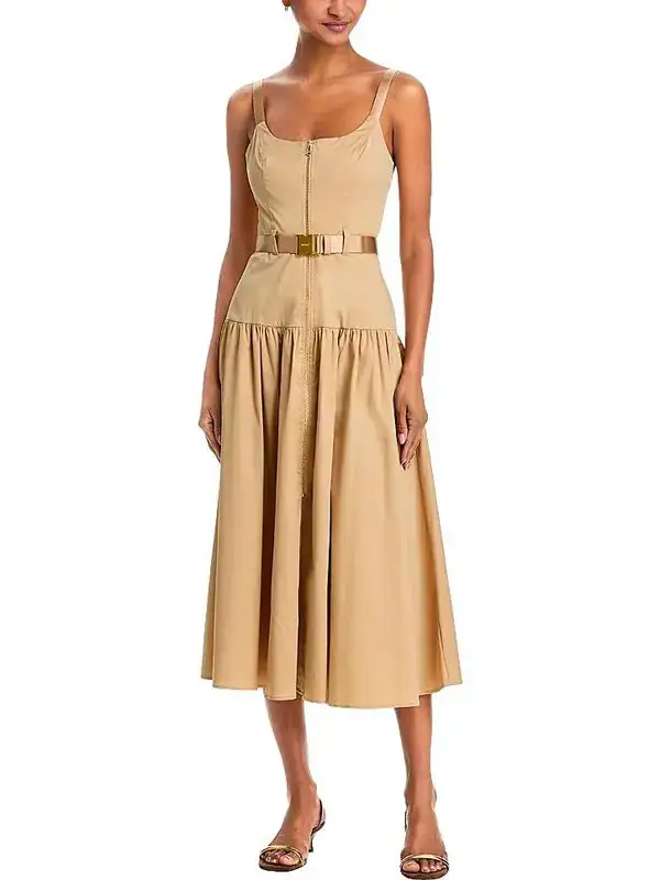 Women's Beige Midi Dresses | Editorialist