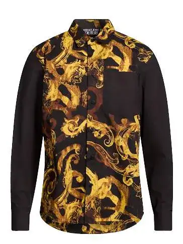 Versace Black Silk Shirt Mens Shirts | Editorialist