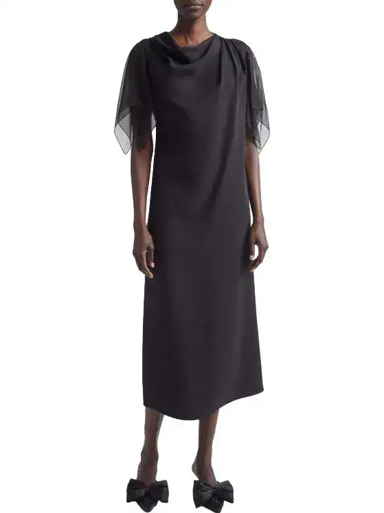 black valentino dress Spring 2004 Valentino by the Original Mr. Valentino Black Pleated Bodice &  Ruffle Skirt Dress main image 0