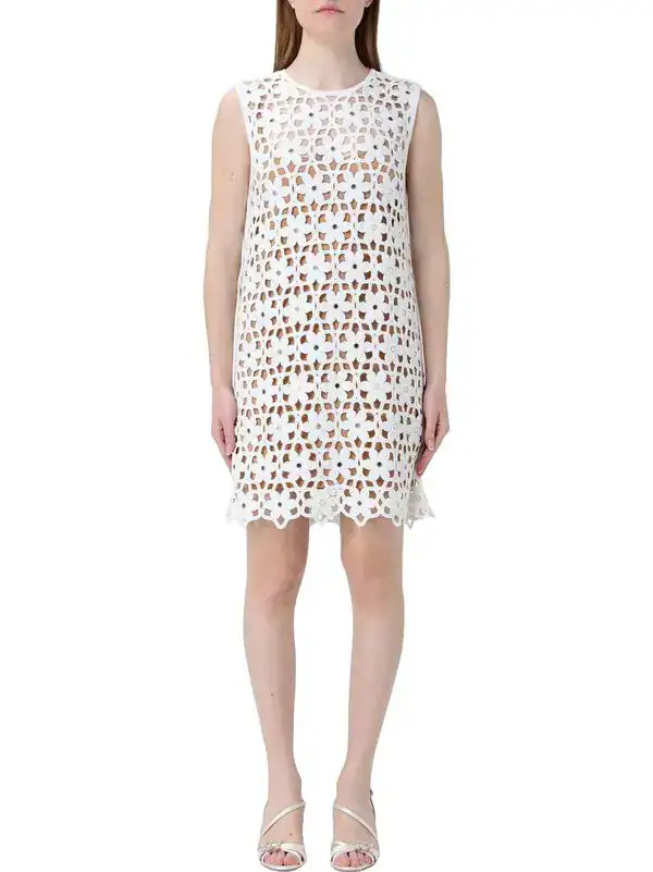 michael kors white embroidered dress Embroidered Floral Tunic Dress main image 0