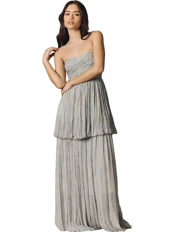 sachin and babi light blue dress Katrien Maxi Dress - Strappy Empire Waist Flare Dress in Black & White main image 1