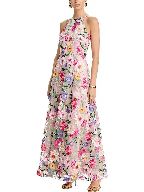 strapless open back dress Essentiel Antwerp Heliotrope Pink and white oversized ruffled dress – Think  Bubbles main image 0