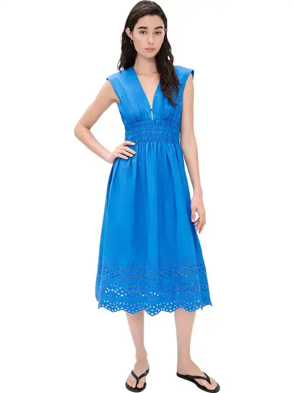 navy blue long dress bridesmaid Maison Tara 95602M - Asymmetrical Neck Scuba Formal Dress 4 / Azure