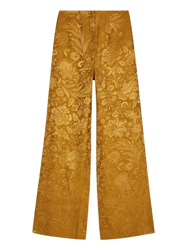 Women's Gold Silk Pants | Editorialist