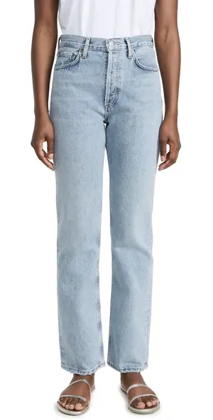 AGOLDE Lana Mid Rise Straight Jeans - Riptide