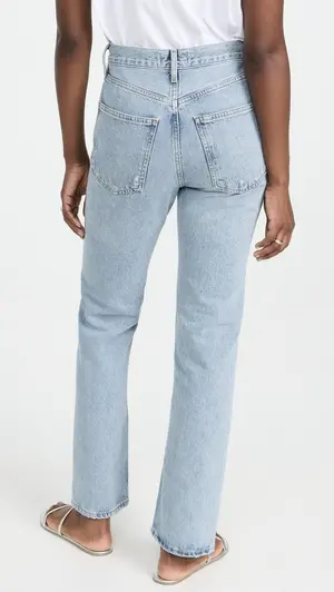 AGOLDE Lana Mid Rise Straight Jeans - Riptide