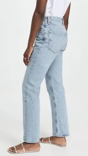 AGOLDE Lana Mid Rise Straight Jeans - Riptide