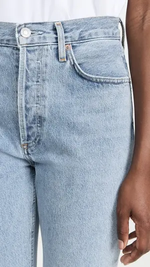 AGOLDE Lana Mid Rise Straight Jeans - Riptide