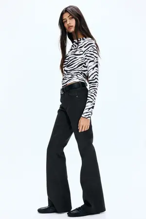 H&m Flared Low Rise Jeans