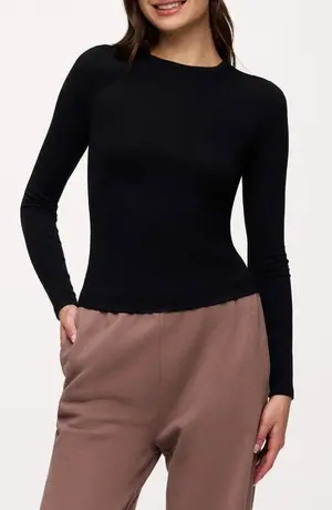 NUUDS Slinky Rib Top - Black