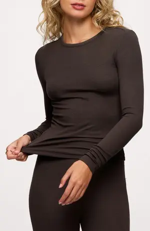 NUUDS Slinky Rib Top - Espresso