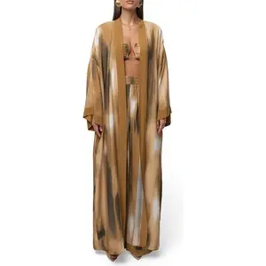 JLUXLABEL Maxi Duster With Belt - Brown