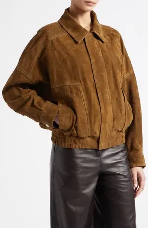 Nour Hammour Dalma Relaxed Suede Jacket