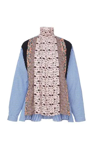 Prada Pleated Patchwork Shirt