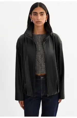 LAMARQUE Denita | Faux Leather Oversized Bomber Jacket