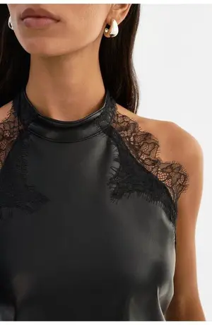 LAMARQUE Ginny | Laced Faux Leather Top