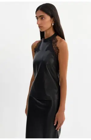 LAMARQUE Ginny | Laced Faux Leather Top