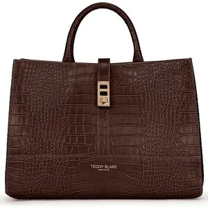 TEDDY BLAKE Lola Croco Handbag - Brown