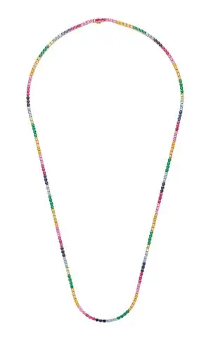 LUISA ALEXANDER Rainbow Beaded 18k Gold Necklace Gifts For Her