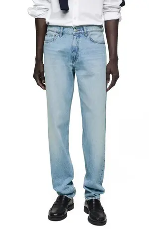 Mango Straight Leg Jeans - Medium Blue