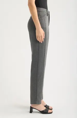 CITY BLUES High Waist Straight Leg Pants - Heather Gray