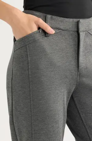 CITY BLUES High Waist Straight Leg Pants - Heather Gray