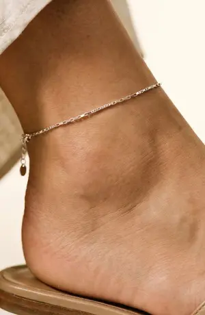 Argento Vivo Box Chain Anklet