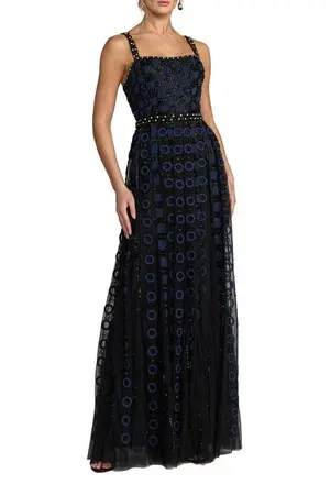 Mac Duggal Embellished A-line Gown - Black Midnight