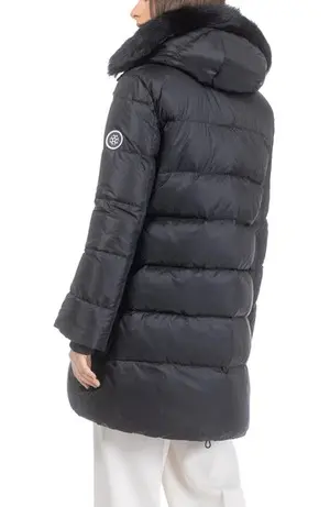 Gorski Apres-ski Horizontal Parka Coat With Detachable Toscana Lamb Hood Trim