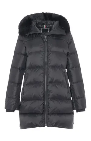 Gorski Apres-ski Horizontal Parka Coat With Detachable Toscana Lamb Hood Trim