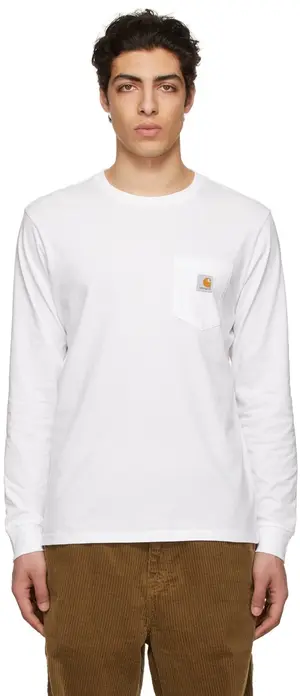 Carhartt Work In Progress Carhartt Work In Progress Black Pocket Long Sleeve T-Shirt 02xx White
