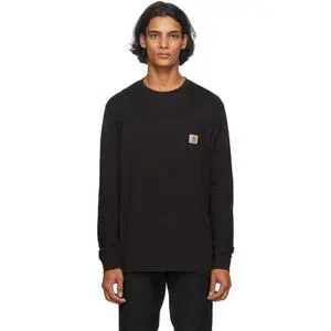 Carhartt Work In Progress Carhartt Work In Progress Black Pocket Long Sleeve T-Shirt 8900 Black