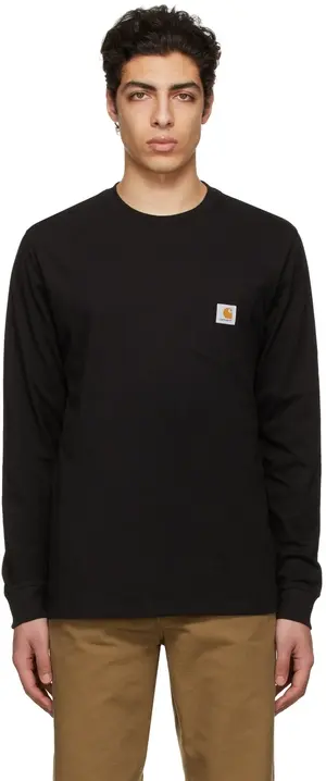Carhartt Work In Progress Carhartt Work In Progress Black Pocket Long Sleeve T-Shirt 89xx Black