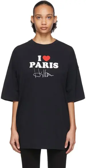Vetements Exclusive 'I Love Paris' T-Shirt In Black - 57% Off
