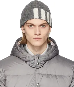 Thom Browne Thom Browne 4-Bar Beanie 35 Med Grey