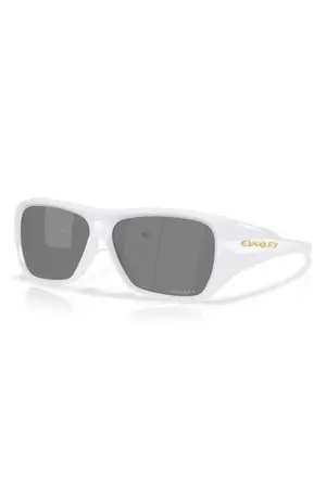 Oakley 60mm Rectangular Sunglasses - Black White