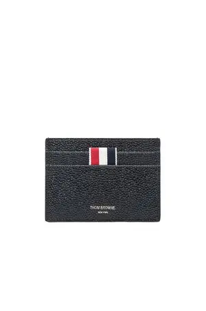 Thom Browne Pebble Grain Single Cardholder - Black