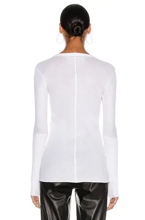 Enza Costa Cashmere Cuffed Crew Tee - White