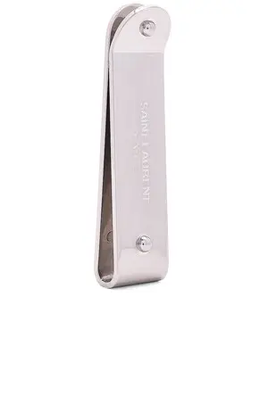 Saint Laurent Money Clip In Metallic - Silver