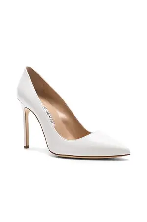 Manolo Blahnik Bb 105 Heels - White Leather