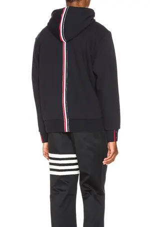 Thom Browne Zipper Hoodie - Navy