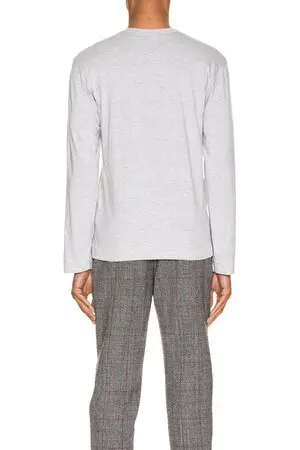 Play Comme Des Garcon Heart Logo Long Sleeve Tee - Grey