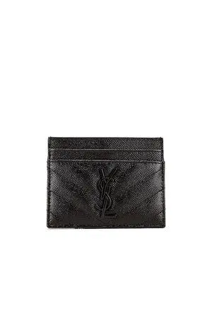 Saint Laurent Cassandre Credit Card Case - Black