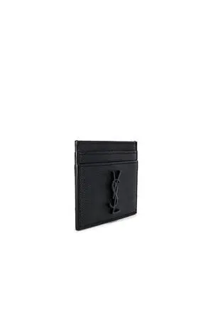 Saint Laurent Monogram Credit Card Holder - Black