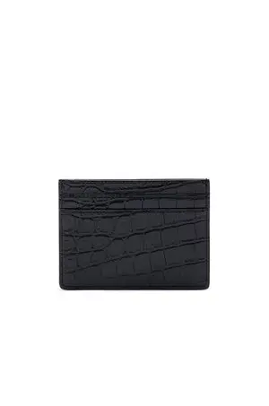 Saint Laurent Croc Leather Card Case