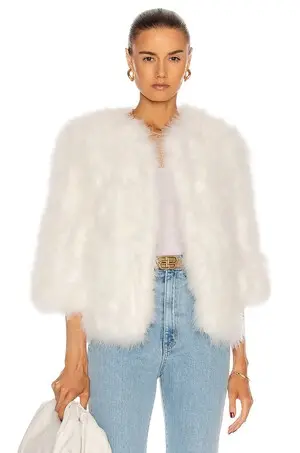 YVES SALOMON Feather Jacket - Blanc