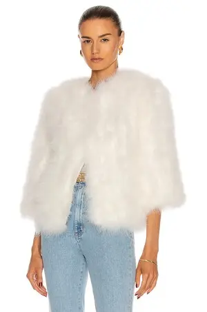 YVES SALOMON Feather Jacket - Blanc