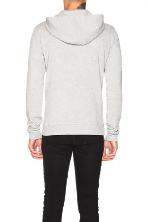 Saint Laurent French Terry Hoodie With Drawstring - Grey